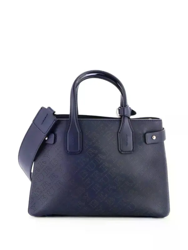 Burberry Banner Nm Perforated Leather Small Tote Bag