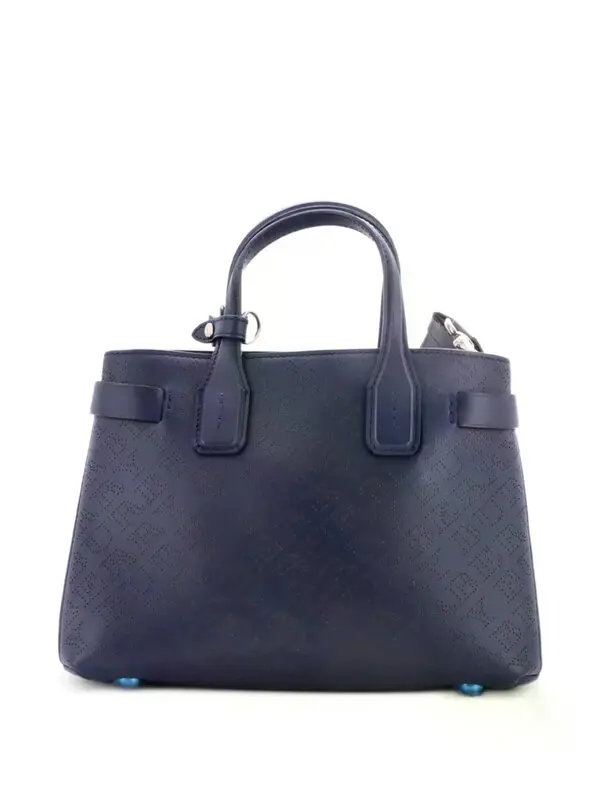 Burberry Banner Nm Perforated Leather Small Tote Bag - Blue