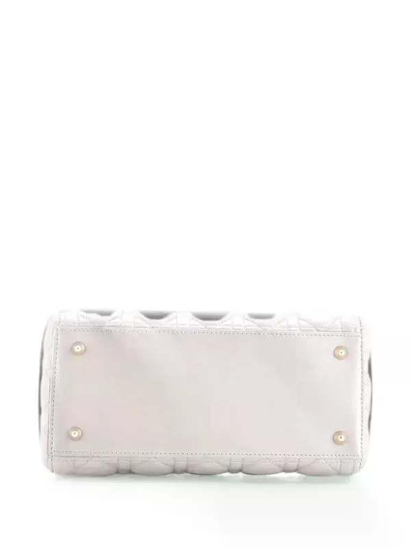 Dior Lady Bag Cannage Quilt Leather Medium Satchel - Metallic