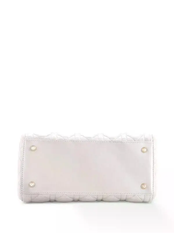Dior Lady Bag Cannage Quilt Leather Medium Satchel - Metallic