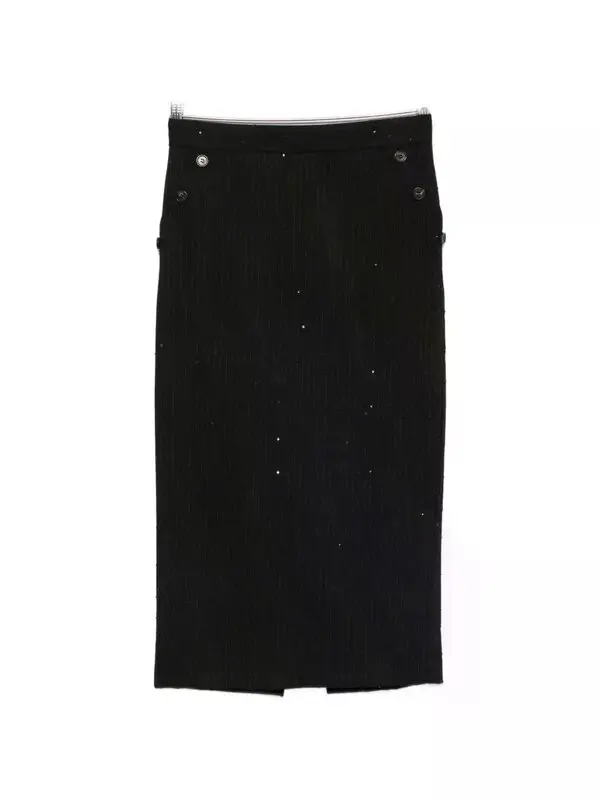 ERMANNO FIRENZE Crystal-embellished Pinstripe Skirt