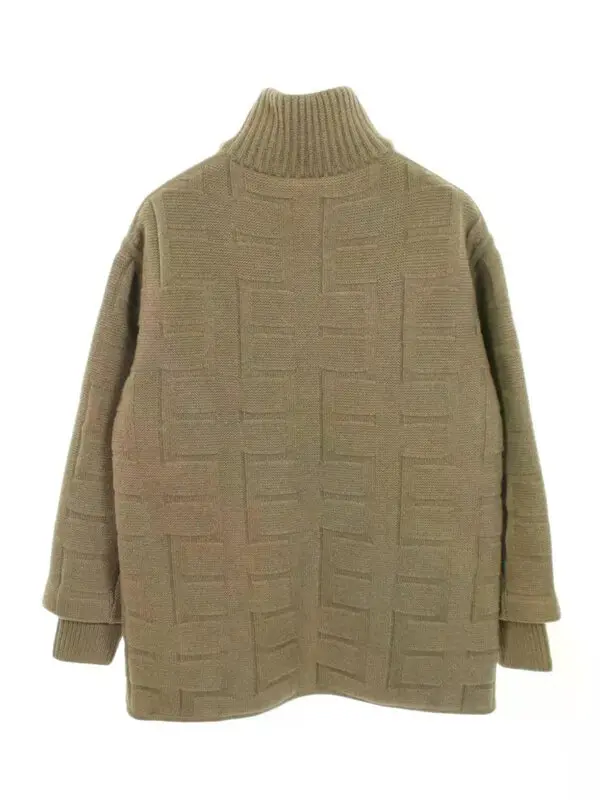 Hermès 2010s H-pattern Zip-up Wool Jacket