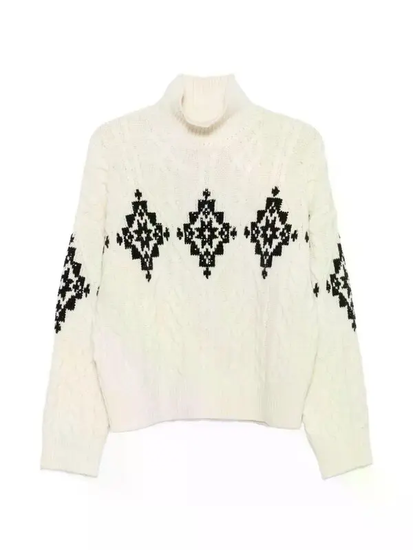 ERMANNO FIRENZE Sequin-embellished Cable-knit Sweater