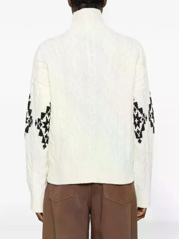 ERMANNO FIRENZE Sequin-embellished Cable-knit Sweater