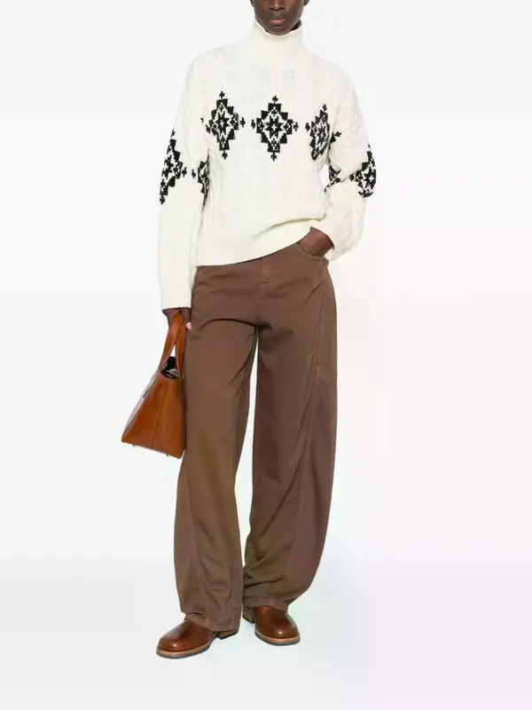 ERMANNO FIRENZE Sequin-embellished Cable-knit Sweater - Neutrals