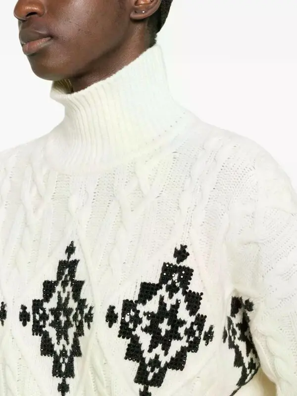 ERMANNO FIRENZE Sequin Sweater - Neutrals