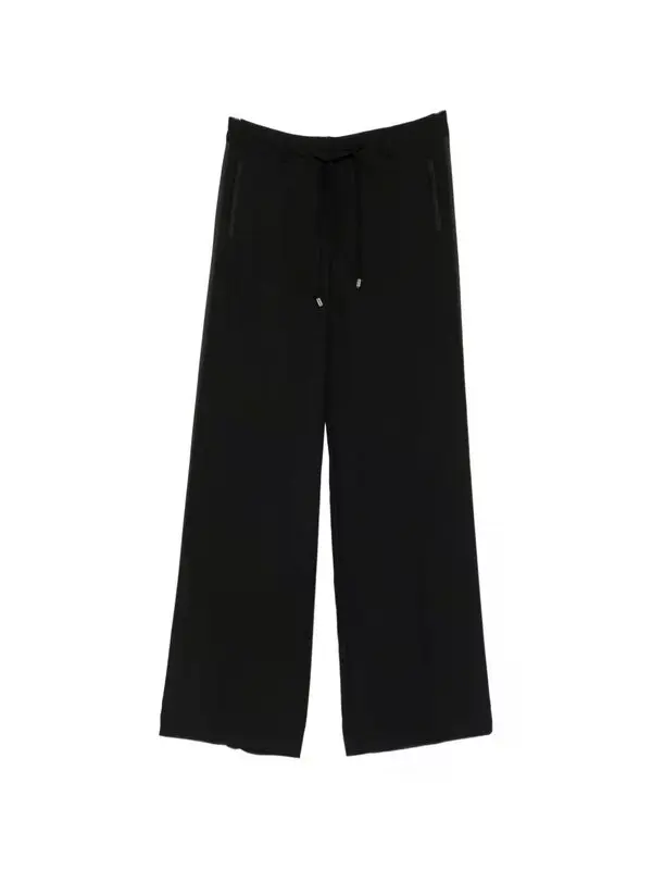 ERMANNO FIRENZE Satin-stripe Drawstring Trousers - Black