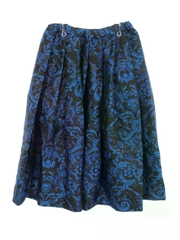 Comme Des Garçons 2010s Floral-jacquard Midi Skirt