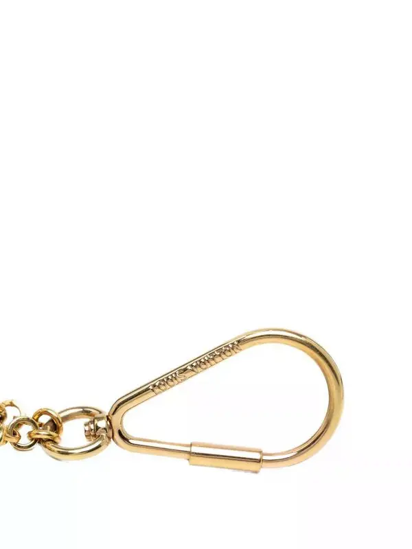 LOUIS VUITTON Gold Plated Enamel Puzzle Ring And Bag Charm Key Chain