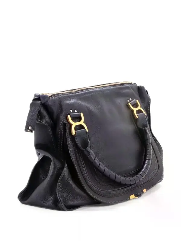 Chloé Marcie Leather Large Shoulder Bag - Black