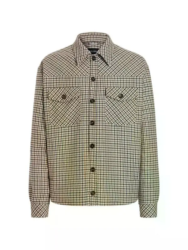 Dolce & Gabbana Quilted Houndstooth Wool Jacket
