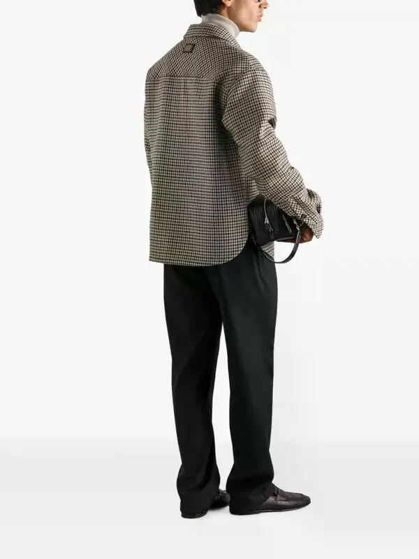 Dolce & Gabbana Quilted Houndstooth Wool Jacket