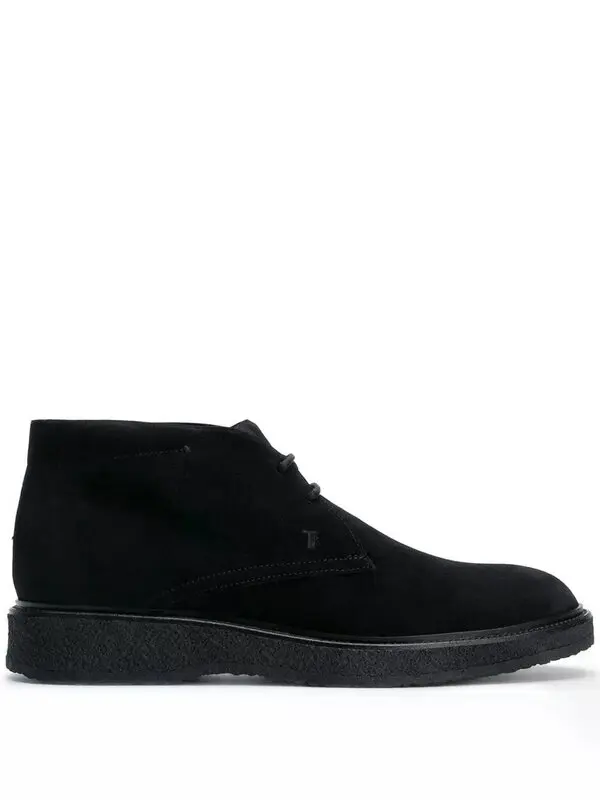 TOD'S Flat Lace-up Boots - Black