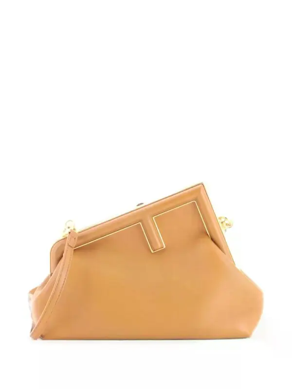 Fendi First Bag Leather Small Clutch Bag - Brown