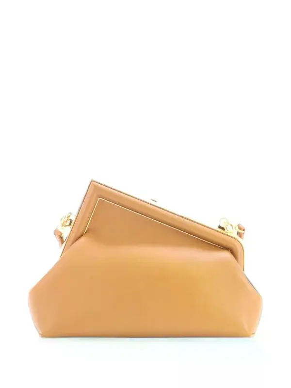 Fendi First Bag Leather Small Clutch Bag - Brown