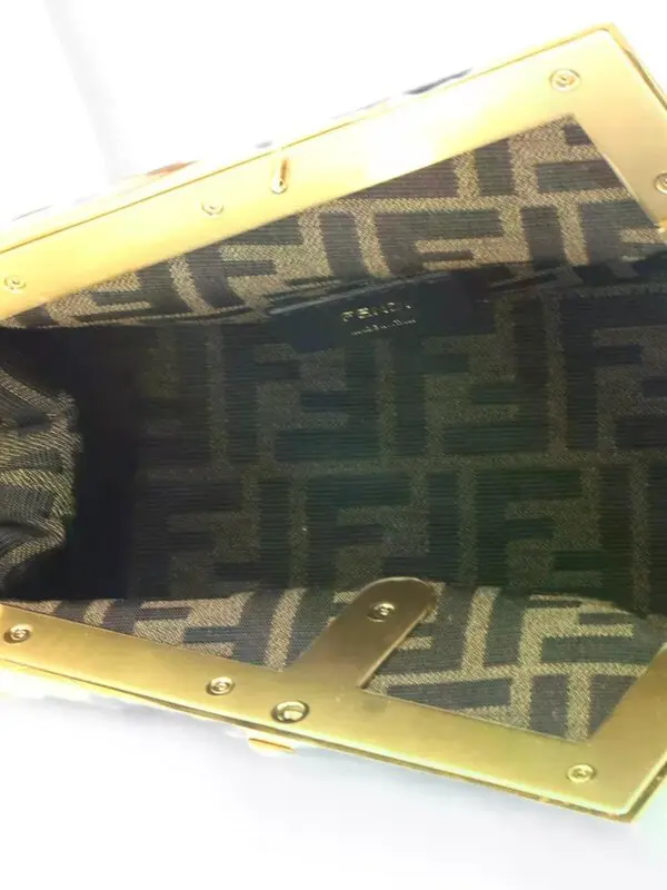 Fendi First Bag Leather Small Clutch Bag - Brown