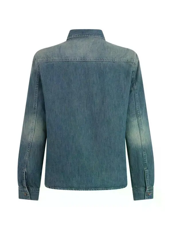 LOIS Faded-effect Patch-pocket Denim Shirt