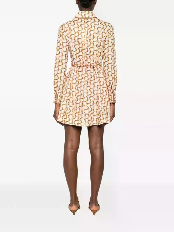 Zimmermann Belted Chain-print Mini Dress