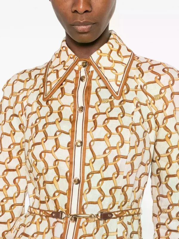Zimmermann Belted Chain-print Mini Dress