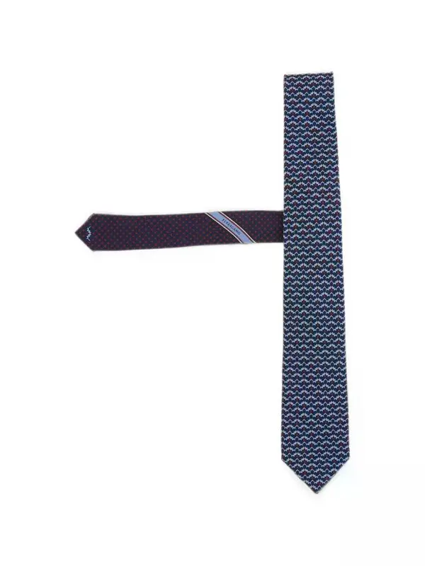 FERRAGAMO Geometric-pattern Silk Tie
