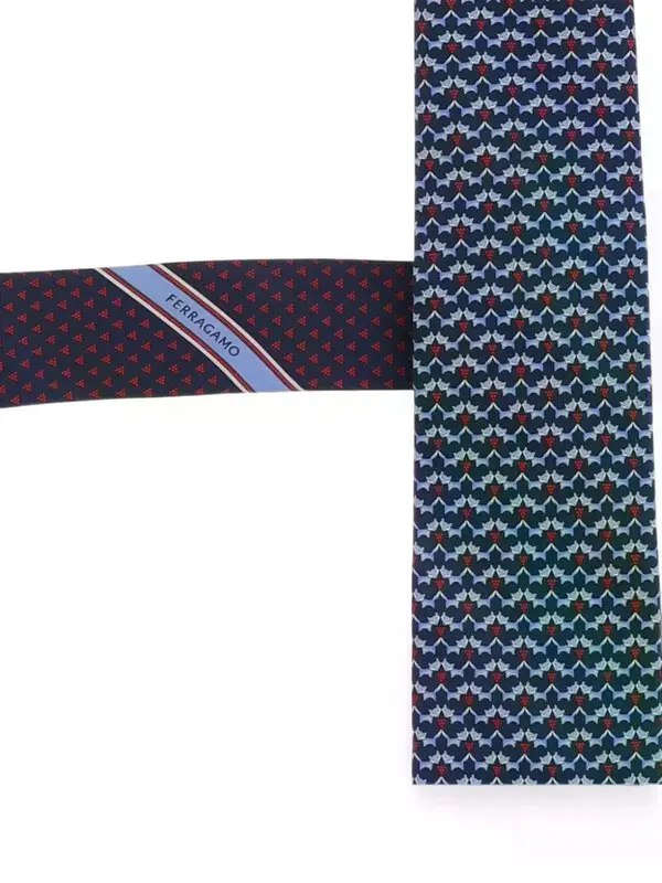 FERRAGAMO Geometric-pattern Silk Tie