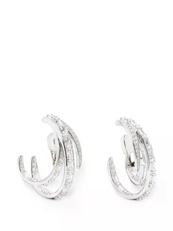 SWAROVSKI Vienna Mixed-cut Clip-on Earrings - Silver