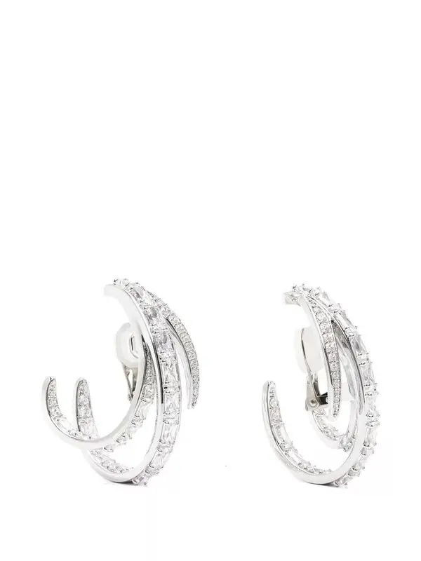 SWAROVSKI Vienna Mixed-cut Clip-on Earrings - Silver
