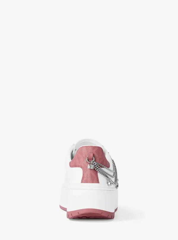 Michael Kors Dottie Embellished Leather Platform Sneaker