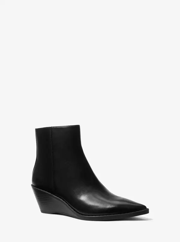 Michael Kors Austin Embellished Leather Wedge Boot In Size By