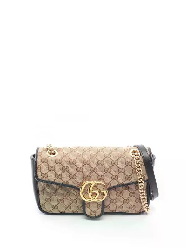Gucci Medium Gg Marmont Matelasse Diagonal Gg Canvas Shoulder Bag