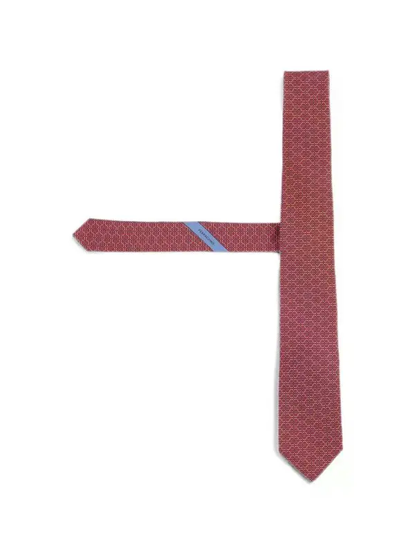 FERRAGAMO Gancini-pattern Silk Tie