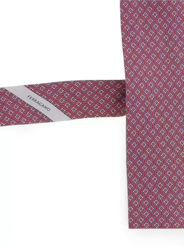 FERRAGAMO Gancini-pattern Silk Tie