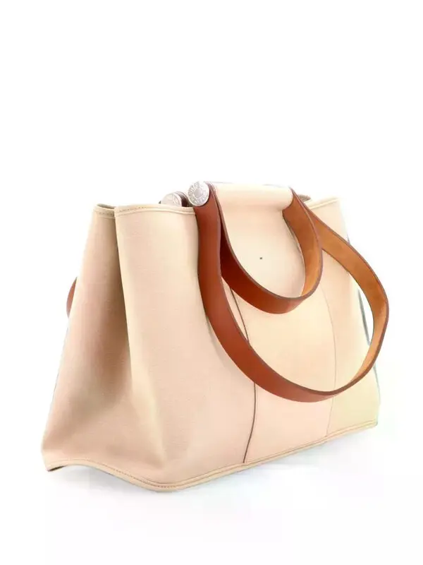 Hermès Cabag Elan Toile And Leather 39 Tote Bag