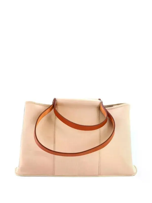 Hermès Cabag Elan Toile And Leather 39 Tote Bag