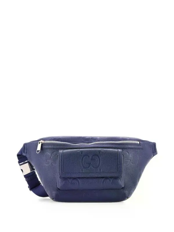Gucci Front Pocket Jumbo Gg Embossed Leather Belt Bag