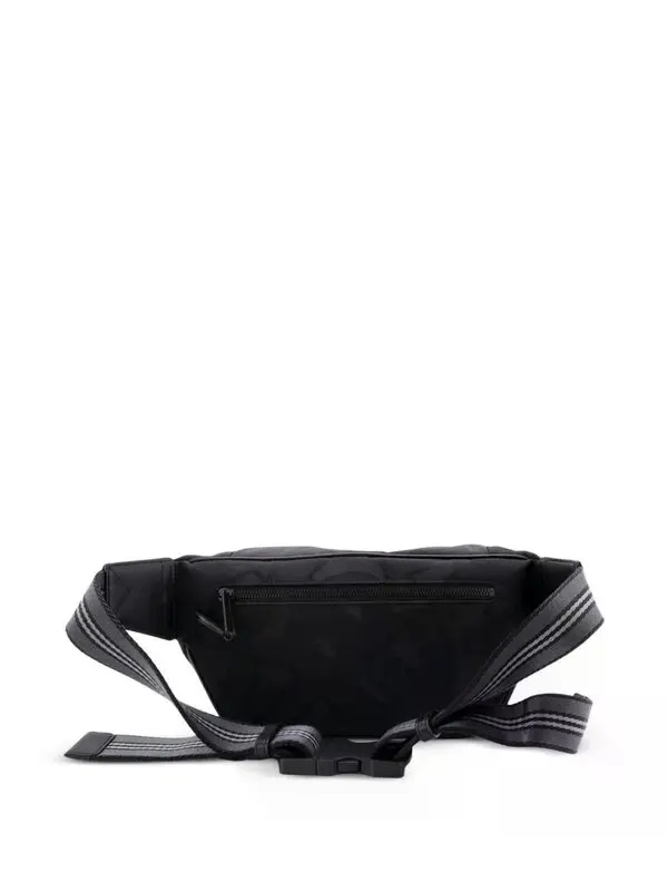 Burberry Sonny Tb Monogram Canvas Belt Bag - Black