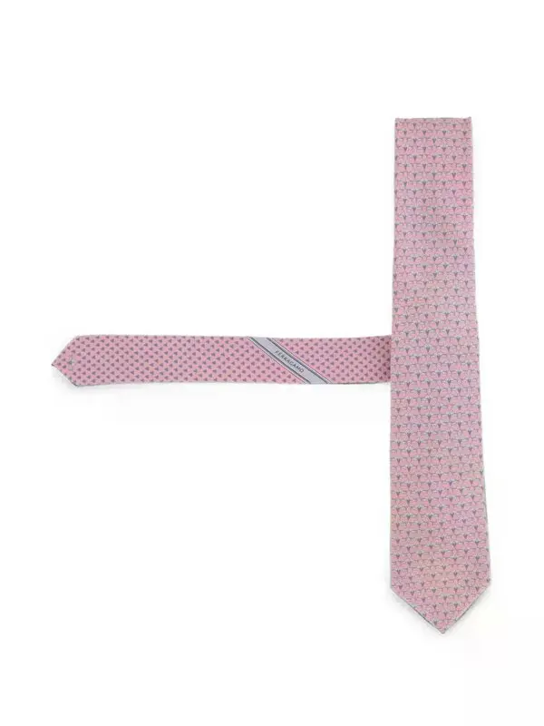 FERRAGAMO Graphic-print Silk Neck Tie - Pink