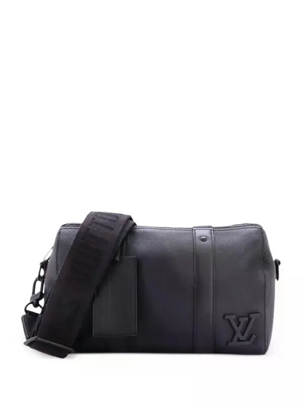 LOUIS VUITTON Limited Edition Aerogram Leather City Keepall Bag - Black