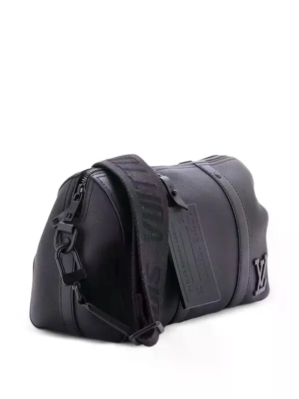 LOUIS VUITTON Limited Edition Aerogram Leather City Keepall Bag - Black