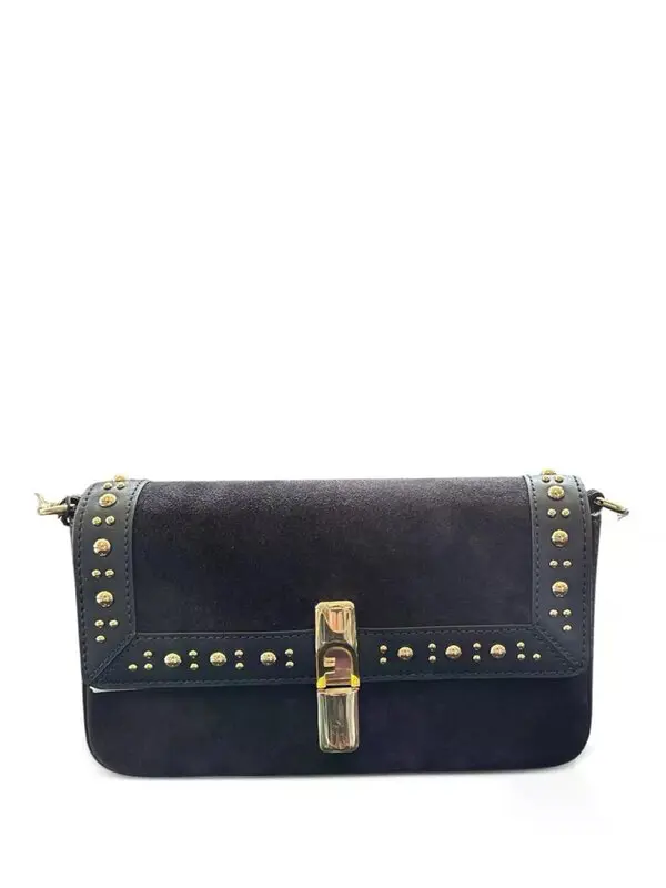 Furla Iride Studded Suede Crossbody Bag - Blue