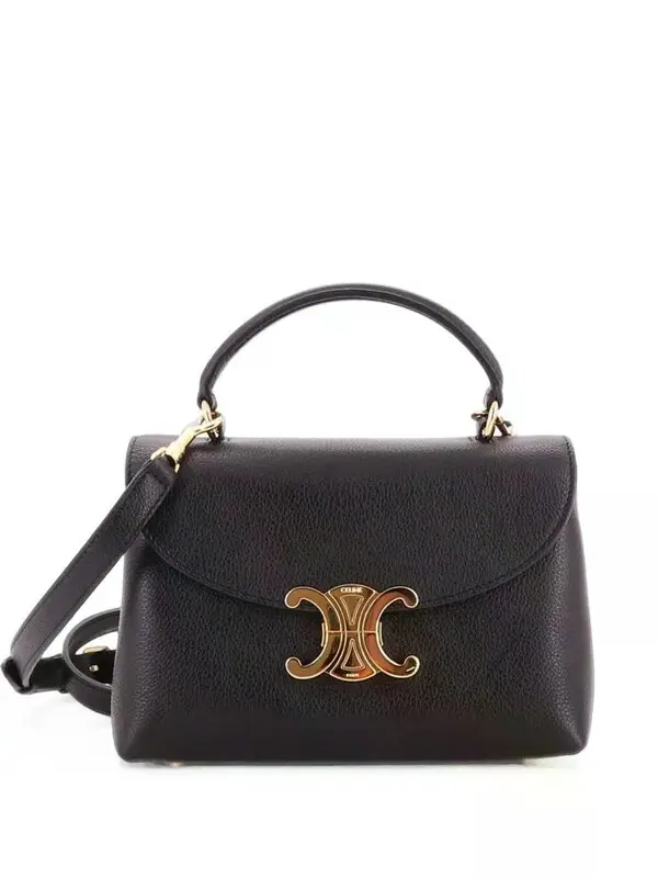 Celine Nino Top Handle Bag Leather Teen Satchel - Black