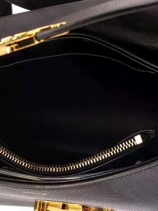 Celine Nino Leather Satchel Top Handle Bag - Black