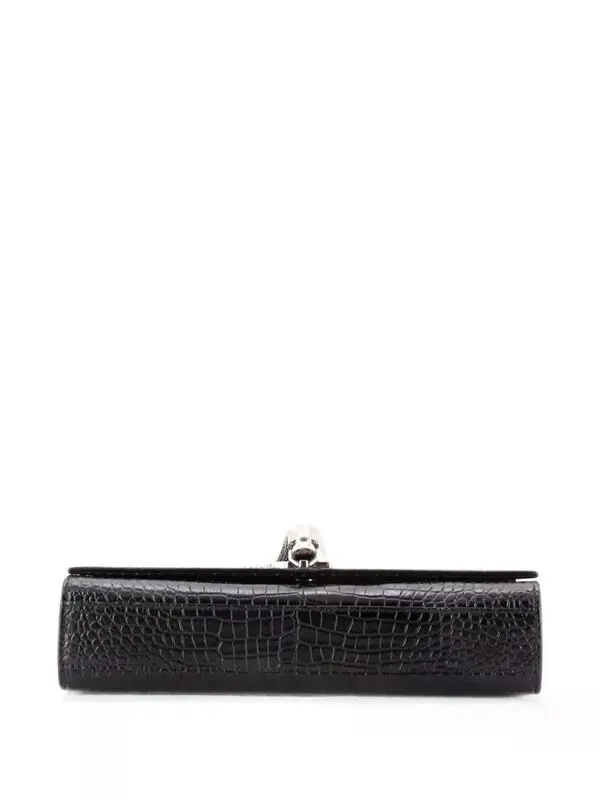 Saint Laurent Classic Monogram Tassel Crocodile Embossed Leather Medium Crossbody Bag