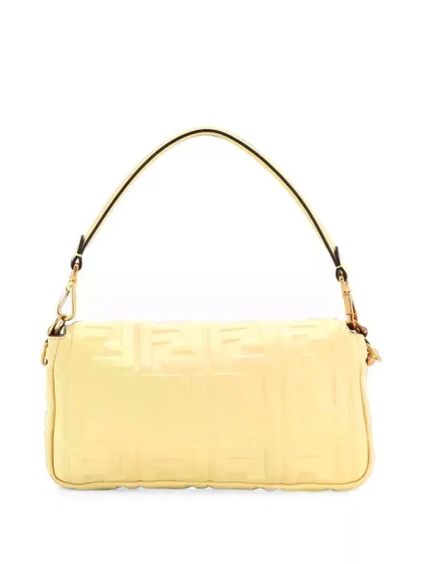 Fendi Baguette Nm Bag Zucca Embossed Leather Medium Crossbody Bag