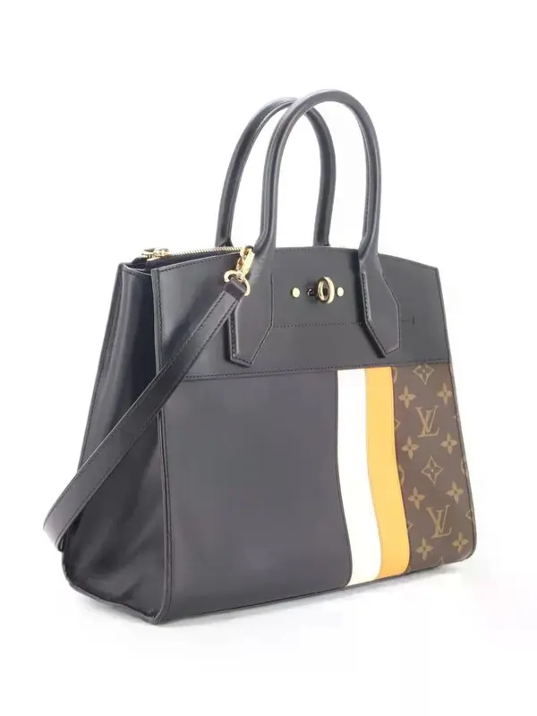 LOUIS VUITTON City Steamer Handbag Limited Edition Monogram Canvas And Leather Mm Satchel - Black