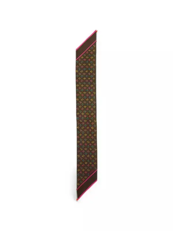 Prada Printed Silk Twill Skinny Scarf