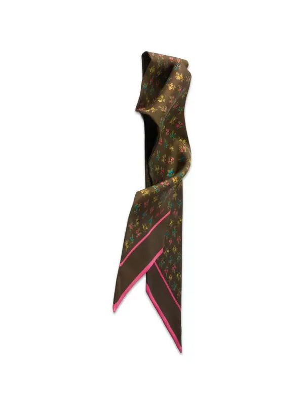 Prada Printed Silk Twill Skinny Scarf