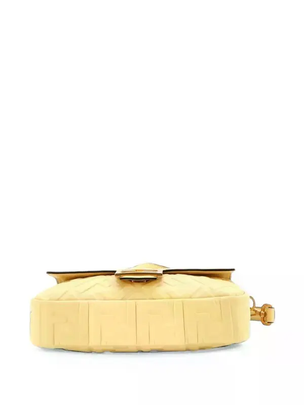 Fendi Baguette Nm Bag Zucca Embossed Leather Medium Crossbody Bag