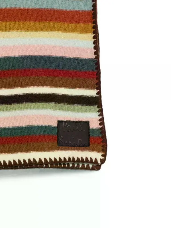 Paul Smith Signature Stripe Blanket-stitch Scarf