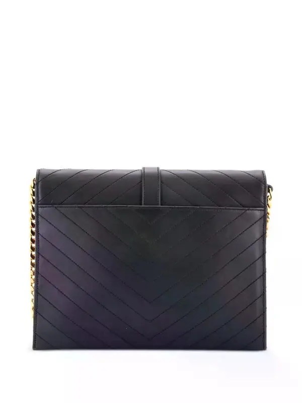 Saint Laurent Matelassé Chevron Leather Shoulder Bag - Black